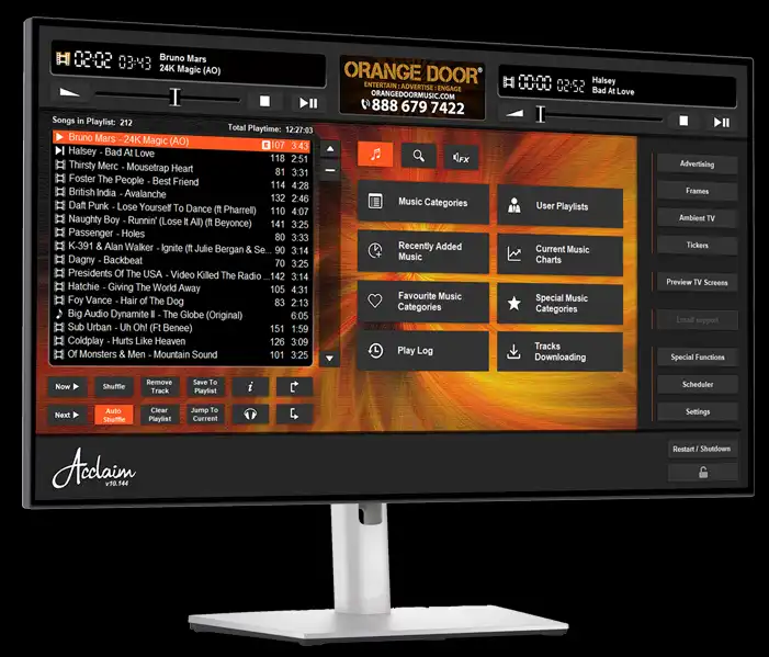 Music Video Digital Signage Sound System For Your TV Screens
